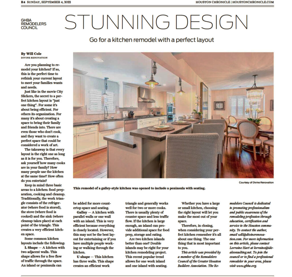 Go for the Perfect Kitchen Layout - Divine Renovation